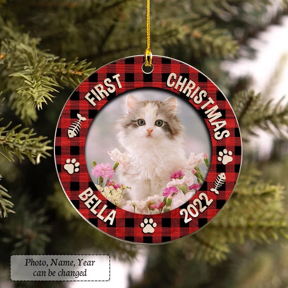 Personalized Ornament Christmas Custom Photo For Kitten