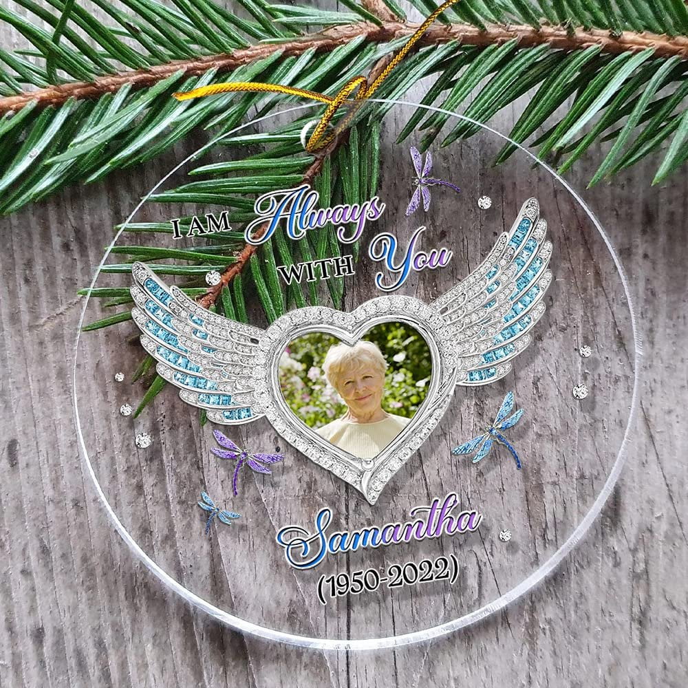 Personalized Ornament Memorial Angel Wings Jewelry Keepsake