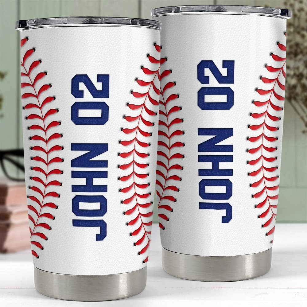 Personalized Baseball Tumbler Custom Name Number