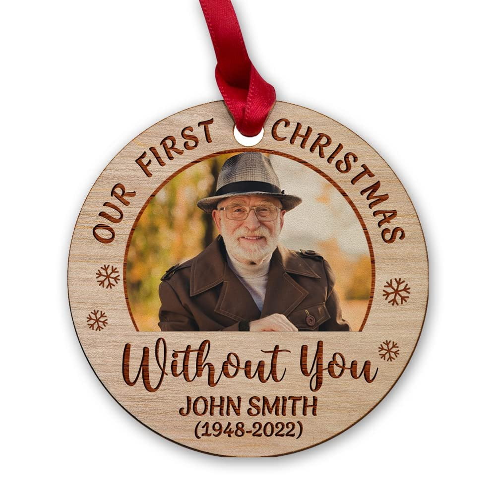 Personalized Ornament Memorial Loved One Custom Photo Wood
