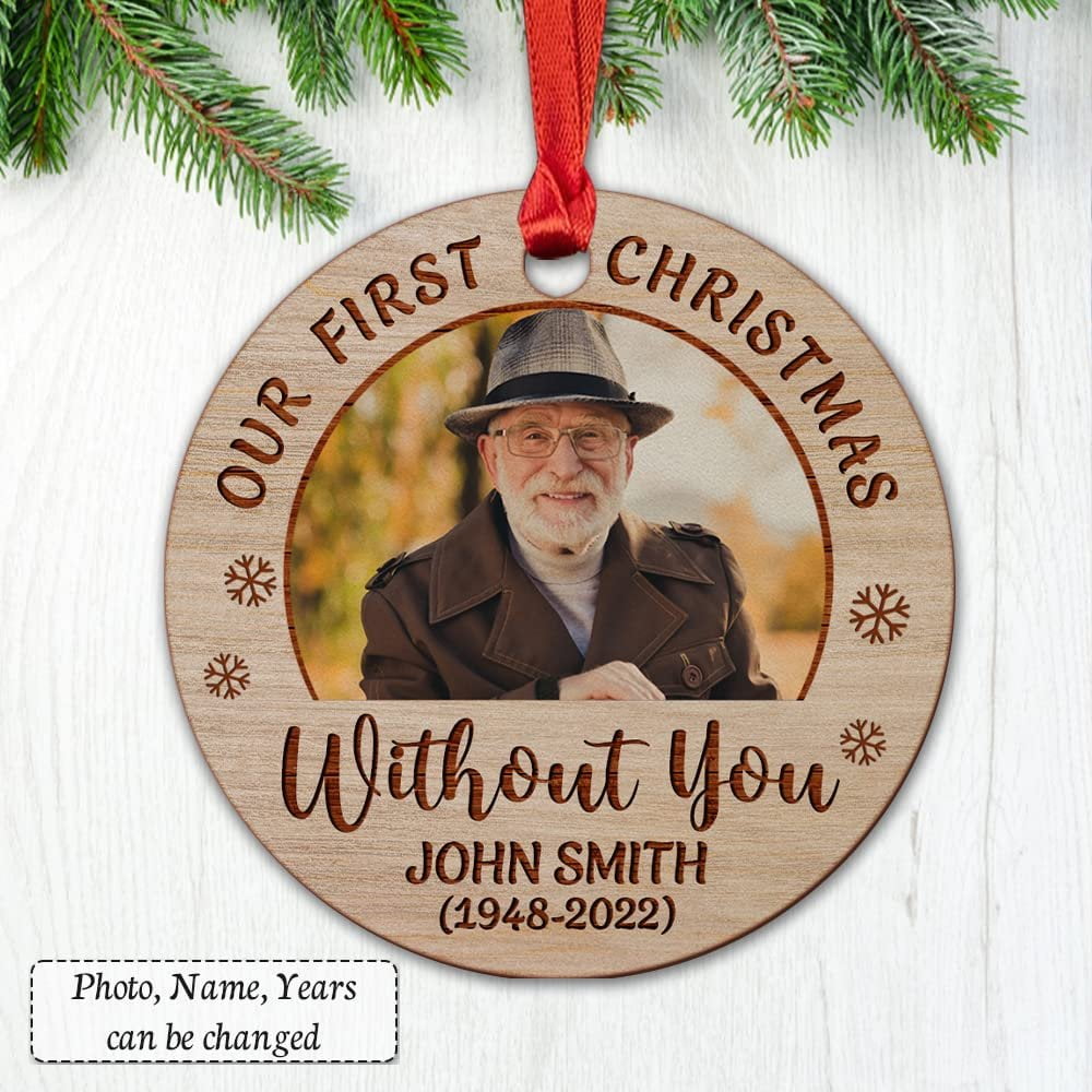 Personalized Ornament Memorial Loved One Custom Photo Wood