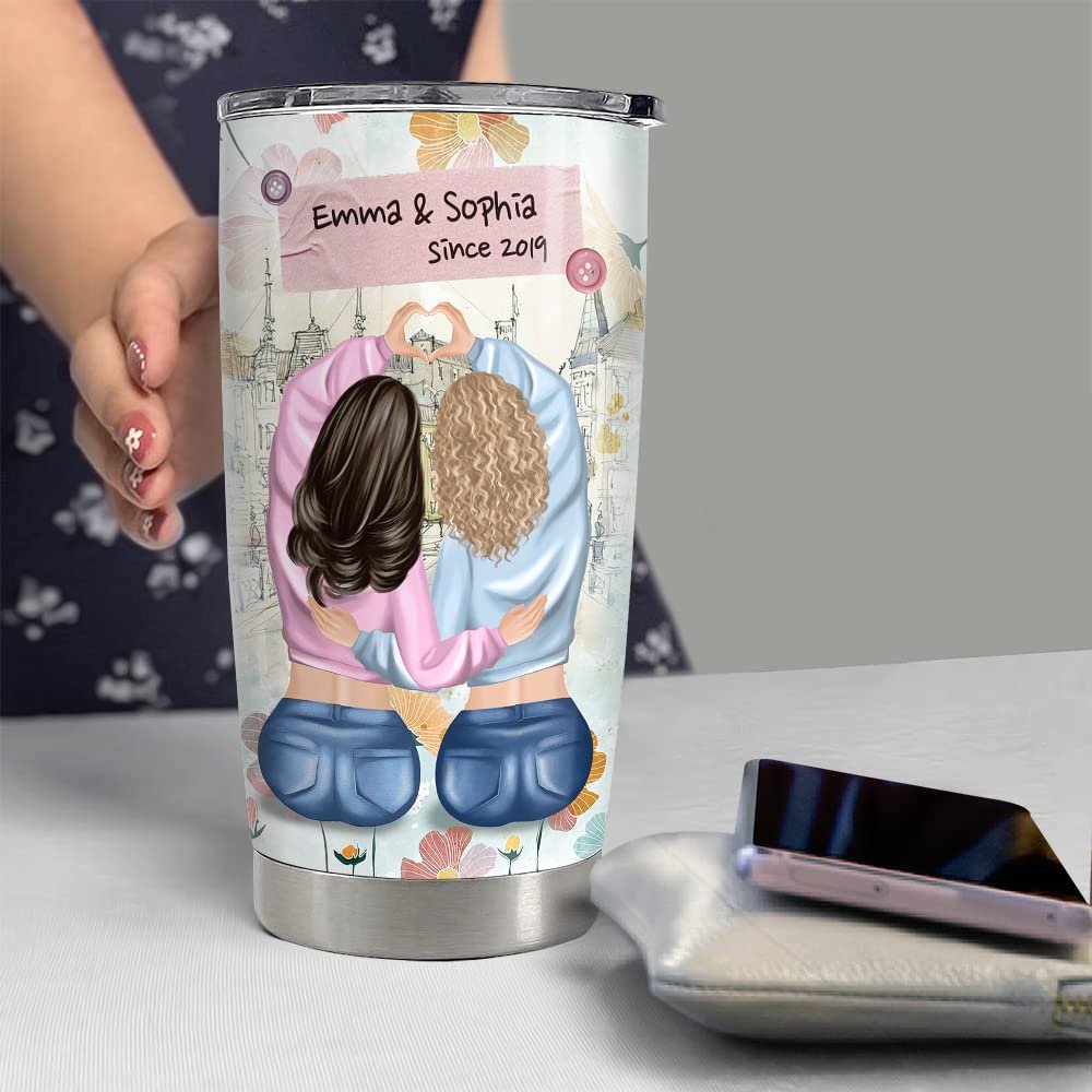 Personalized Best Friends Tumbler Because Of You I Laugh