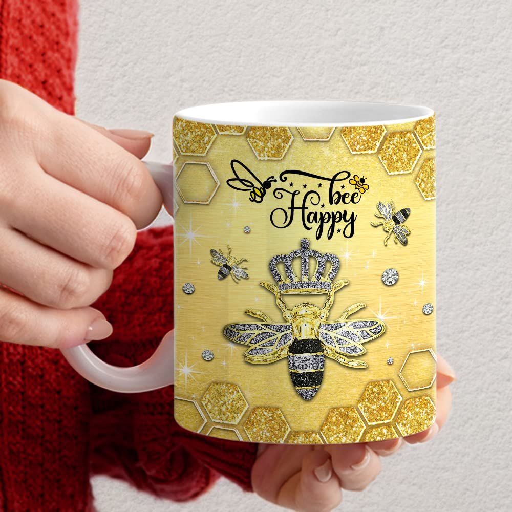 Personalized Bee Happy Jewelry Mug With Your Name