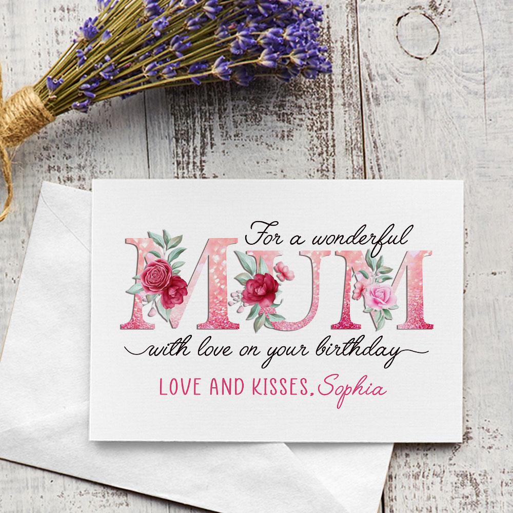 Personalized Happy Birthday Greeting Card For Mother From Daughter Personalized Happy Birthday Greeting Card For Mother From Daughter