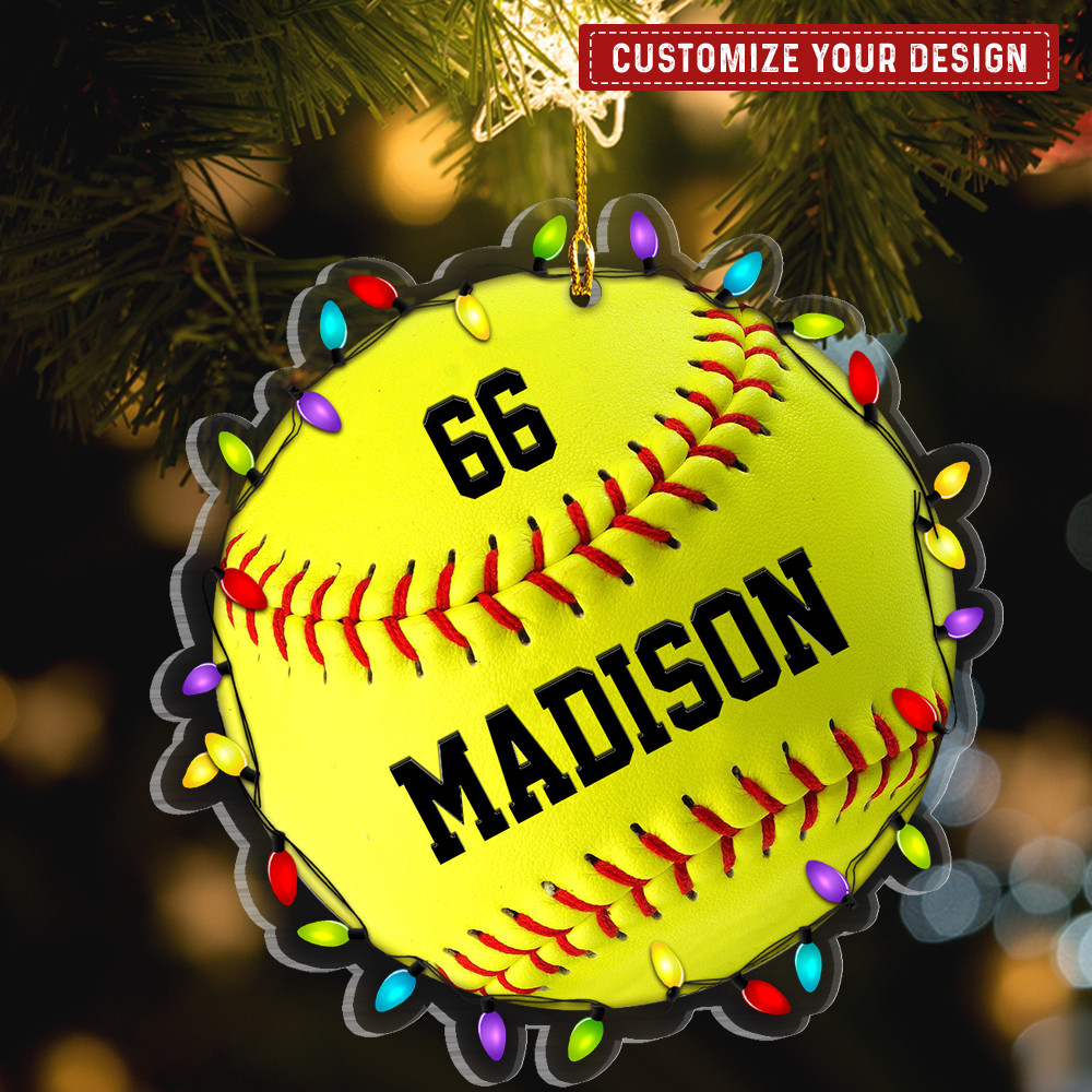 Softball Christmas Personalized Ornament - Sandjest