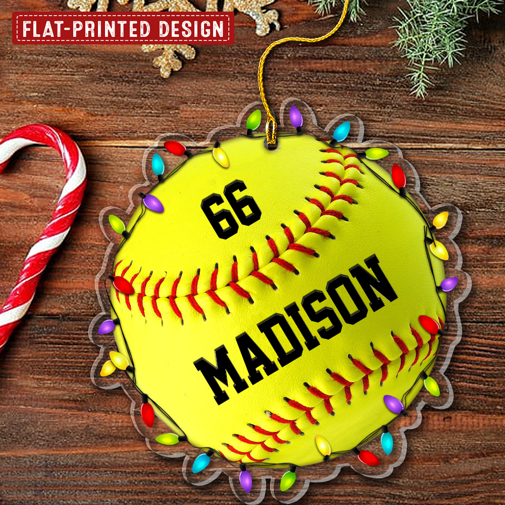 Softball Christmas Personalized Ornament - Sandjest