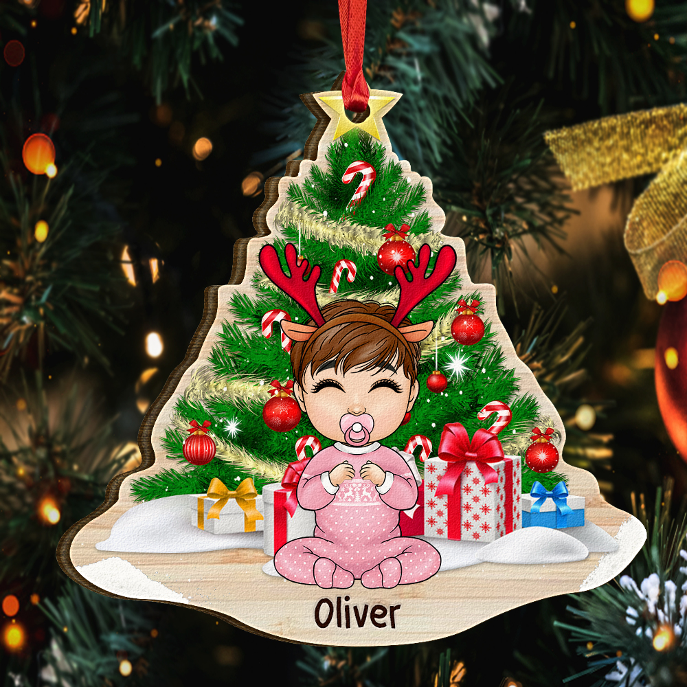 Cute Christmas Baby Personalized Ornament - Sandjest