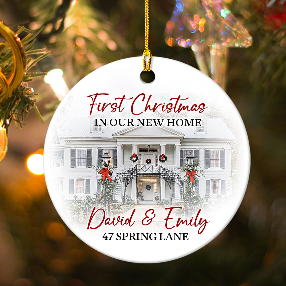Personalized First Christmas In New Home Custom Photo House Ornament ...