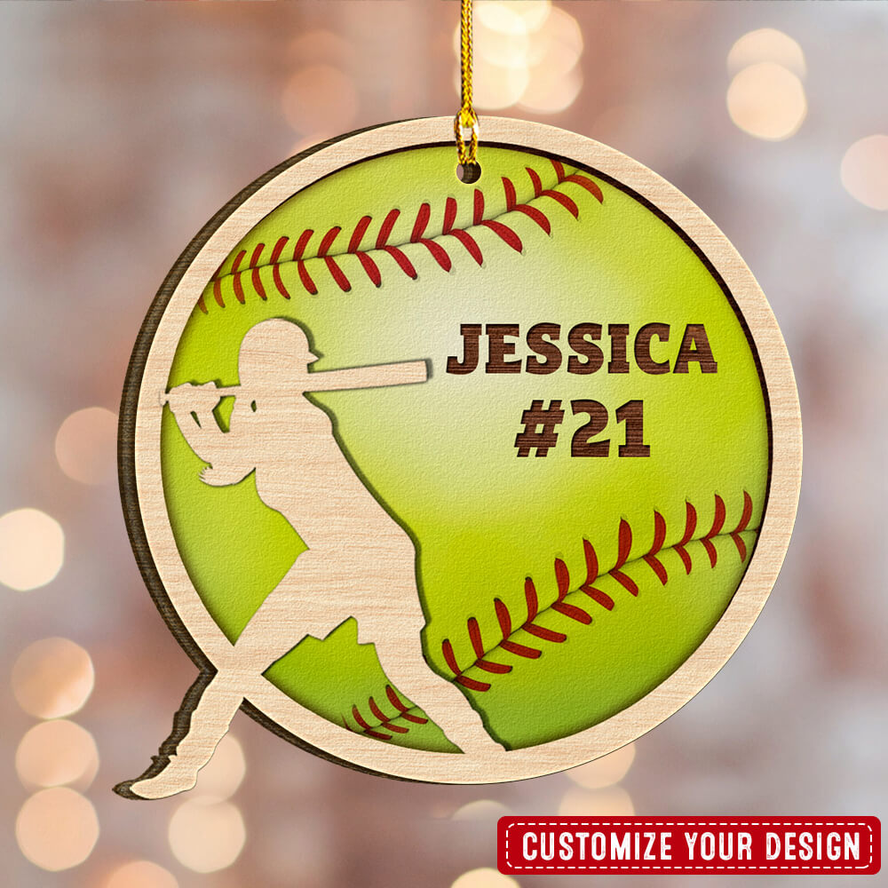 Softball Girl Christmas Personalized Ornament - Sandjest - Personalized ...