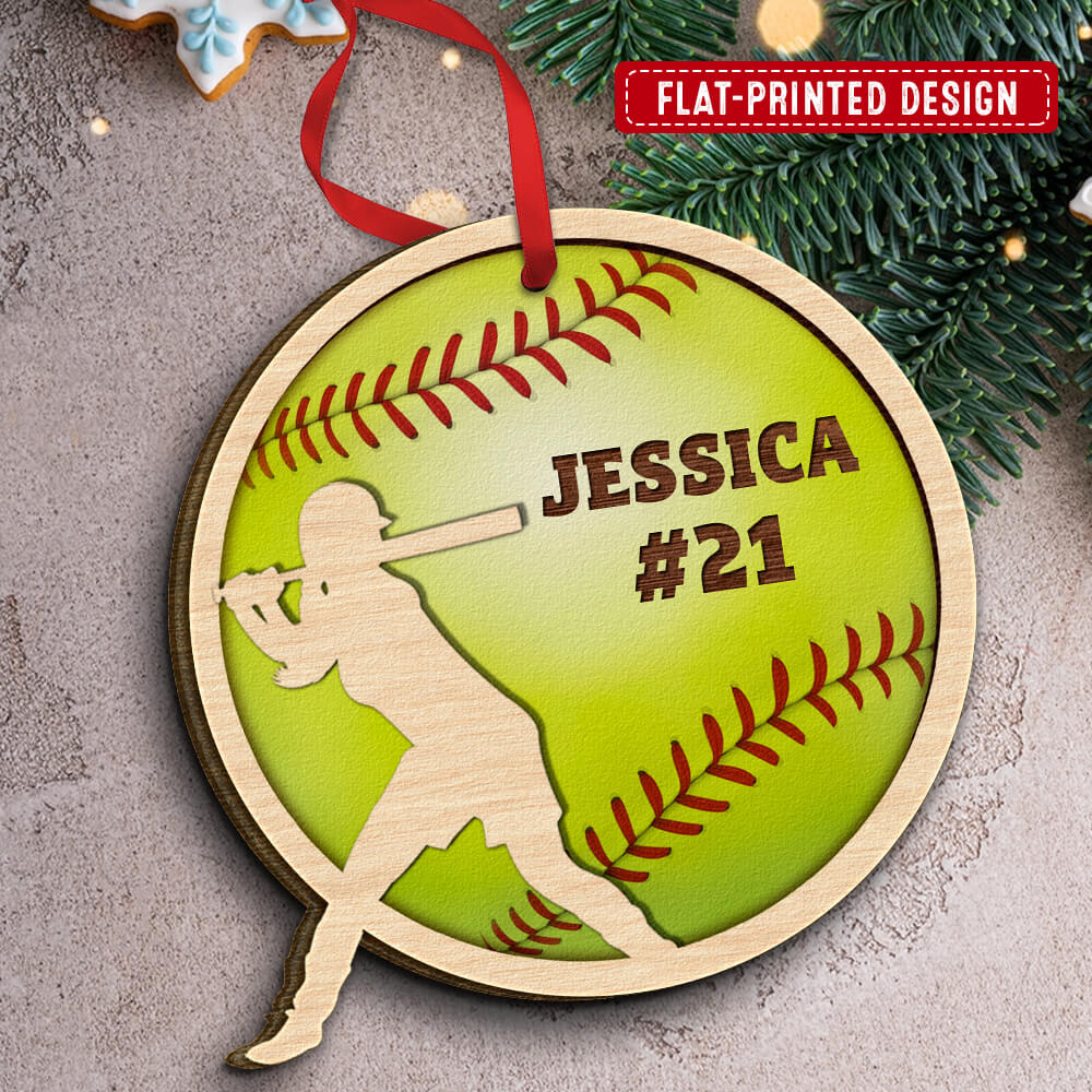 Softball Girl Christmas Personalized Ornament - Sandjest - Personalized ...