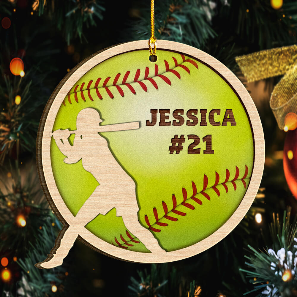 Softball Girl Christmas Personalized Ornament - Sandjest - Personalized ...