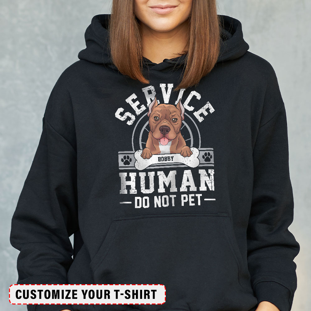 Personalized Hoodie For Dog Lover Service Human Do Not Pet - Sandjest