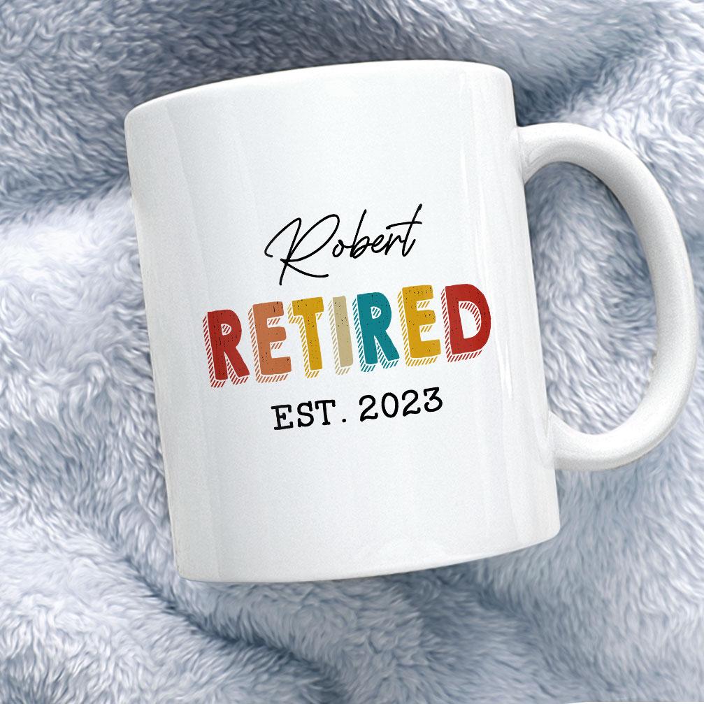 Personalized Retirement Mug Person Happy On Monday - Sandjest ...