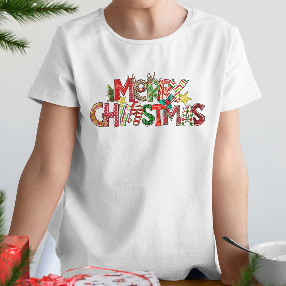 Personalized Christmas T-Shirt With Unique Decorative Font - Sandjest