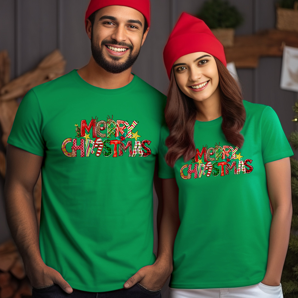 Personalized Christmas T-Shirt With Unique Decorative Font - Sandjest